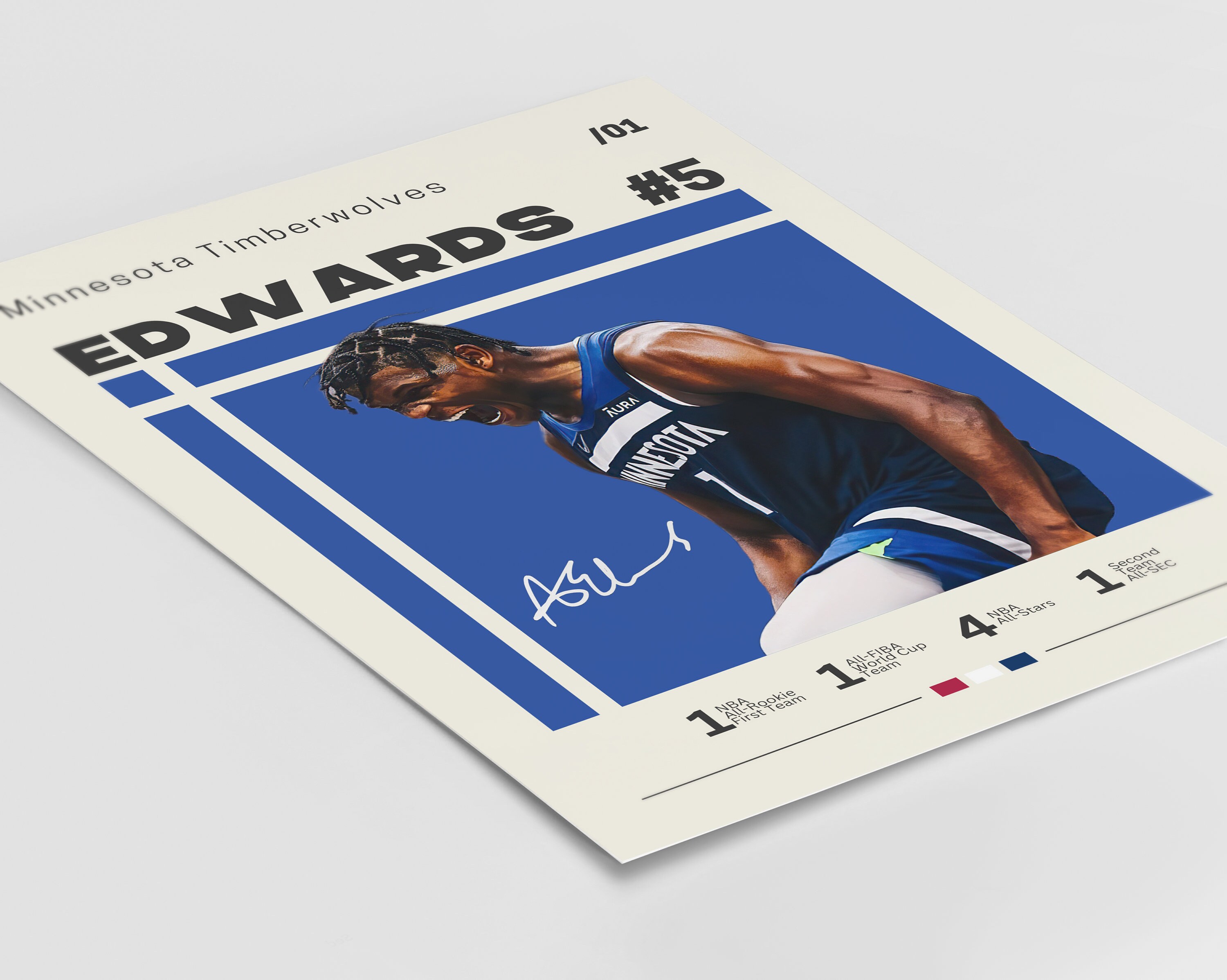 Anthony Edwards Poster, Minnesota Timberwolve, NBA Fans, NBA Poster ...