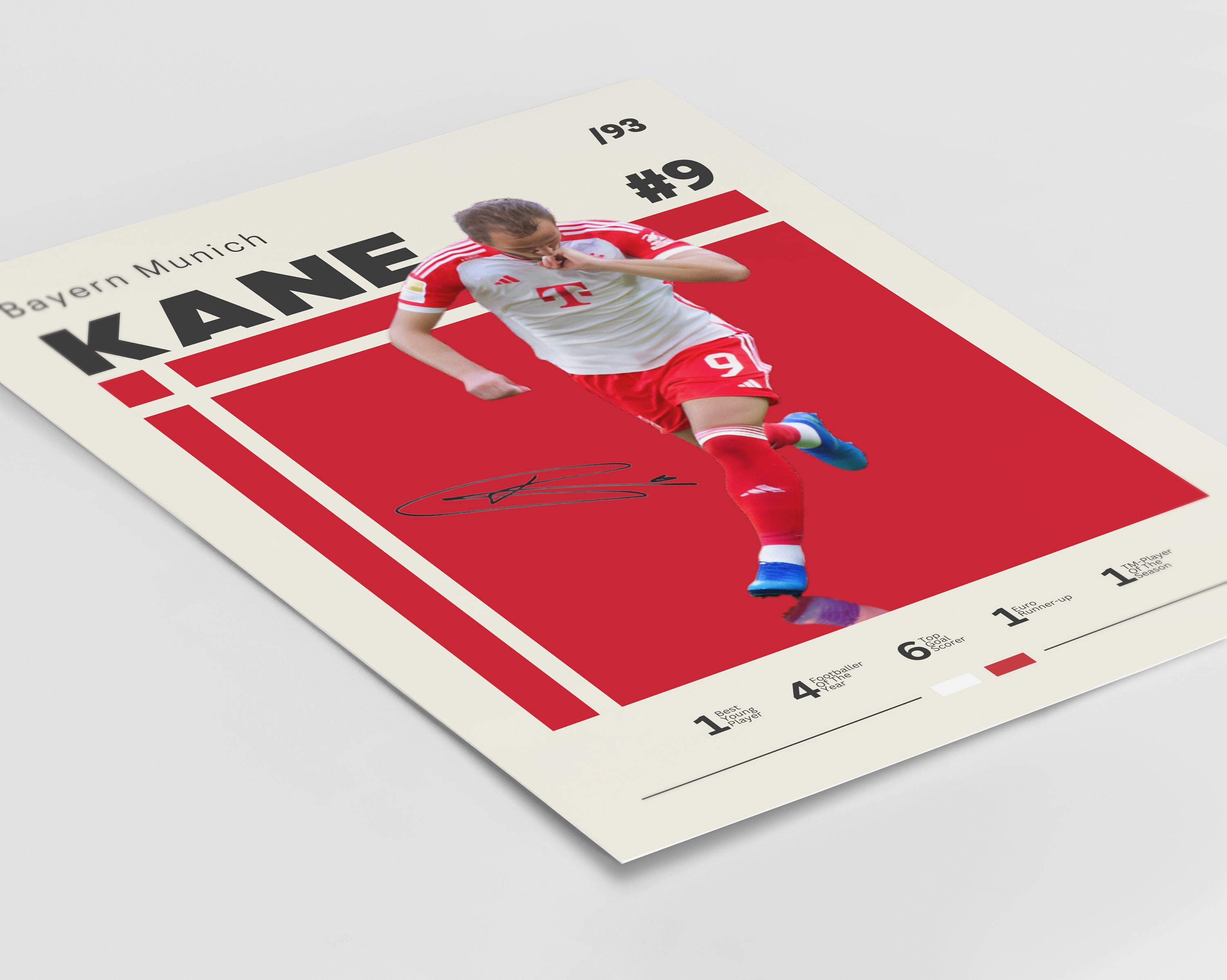 Harry Kane Poster, Bayern Munich, Football Print, Football Poster ...