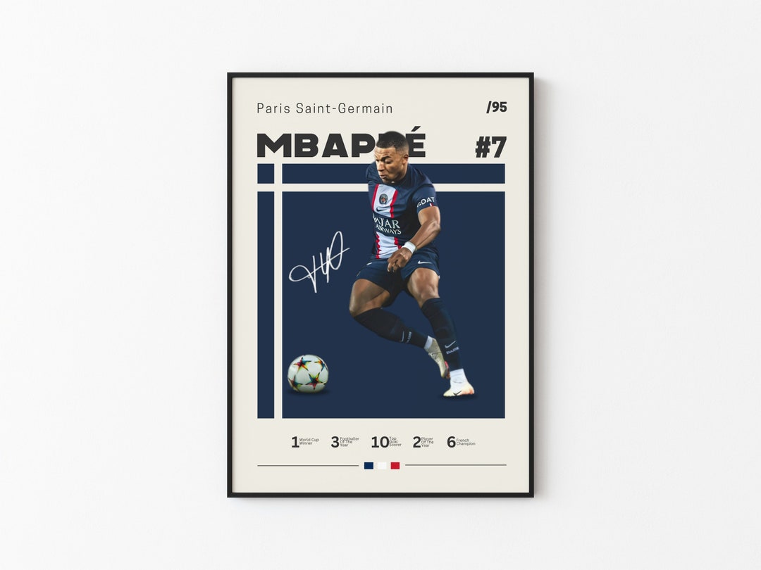 Kylian Mbappe Poster Paris Saint Germain Football Print - Etsy Australia