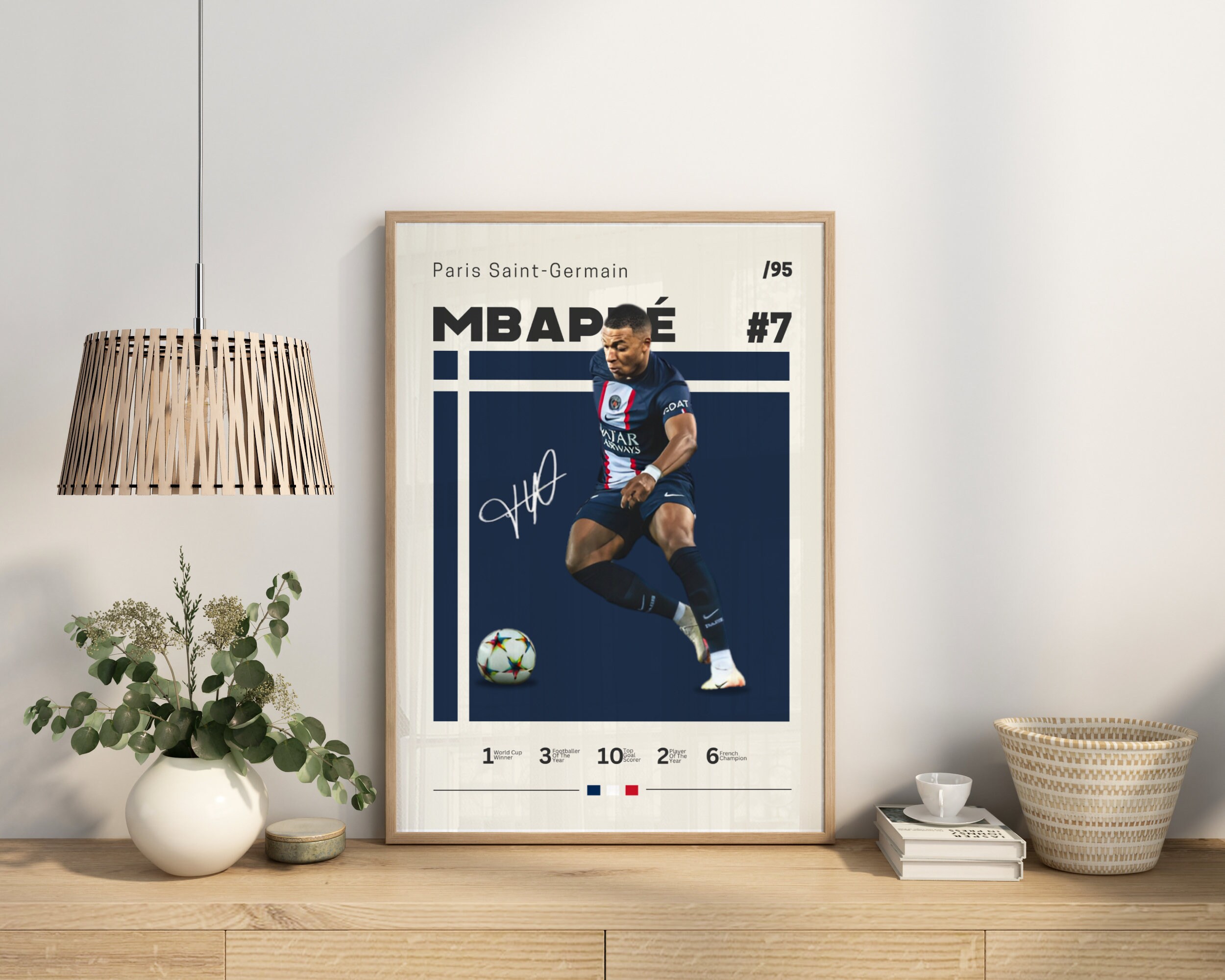 Kylian Mbappe Poster, Paris Saint Germain Football Print, Football ...