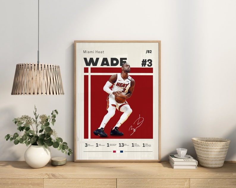 Dwyane Wade Poster, Miami Heat, NBA Fans, NBA Poster, Basketball Poster ...