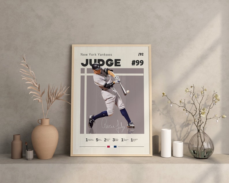 Aaron Judge Poster, New York Yankees, Baseball Print, Baseball Poster ...