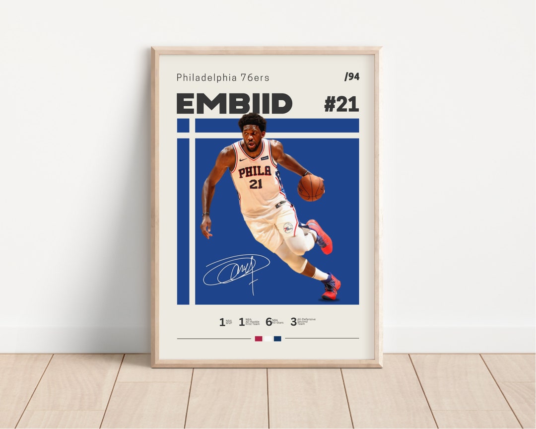 Joel Embiid Poster, Philadelphia 76ers, NBA Fans, NBA Poster ...