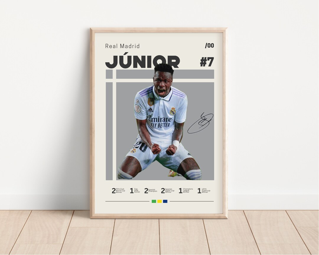 Vinicius Junior Poster, Real Madrid, Football Print, Football Poster ...