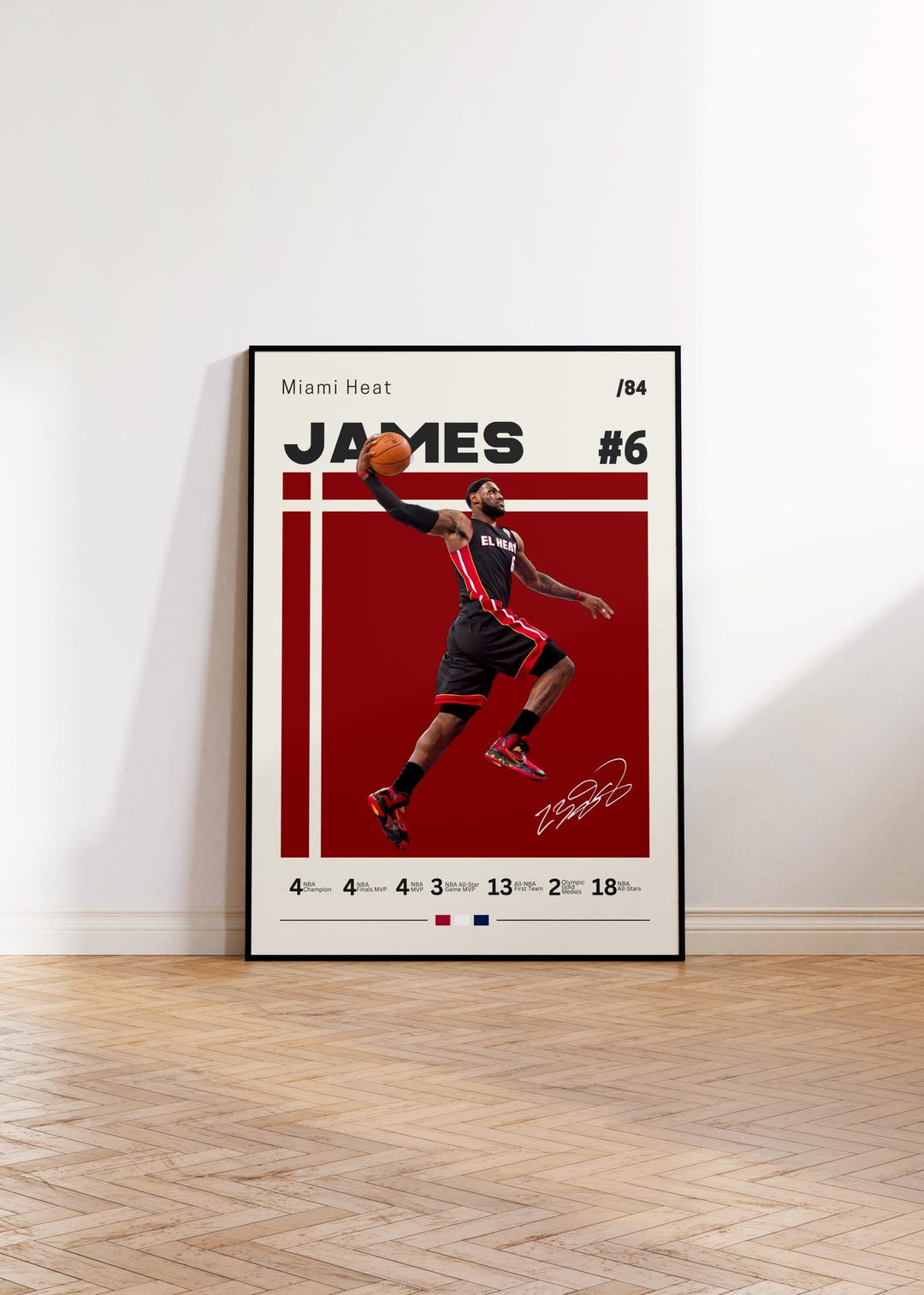Lebron James Poster, Miami Heat Print, Lebron Fan Gift, Basketball ...
