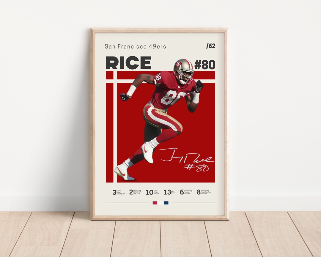 Jerry Rice Poster, San Francisco 49ers, NFL Fan Gifts, NFL Poster ...