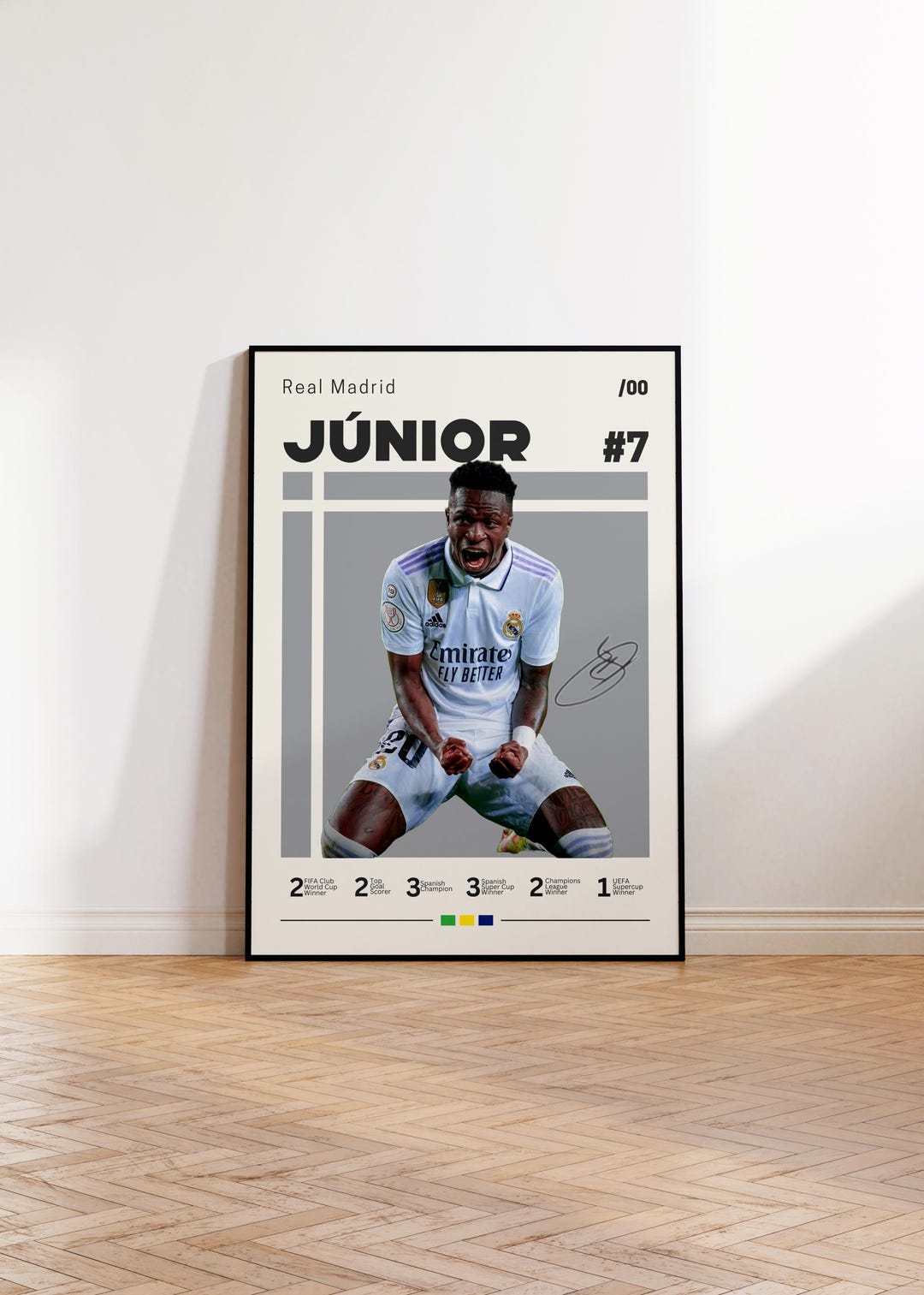 Vinicius Junior Poster, Real Madrid Print, Vinicius Fan Gift, Soccer ...