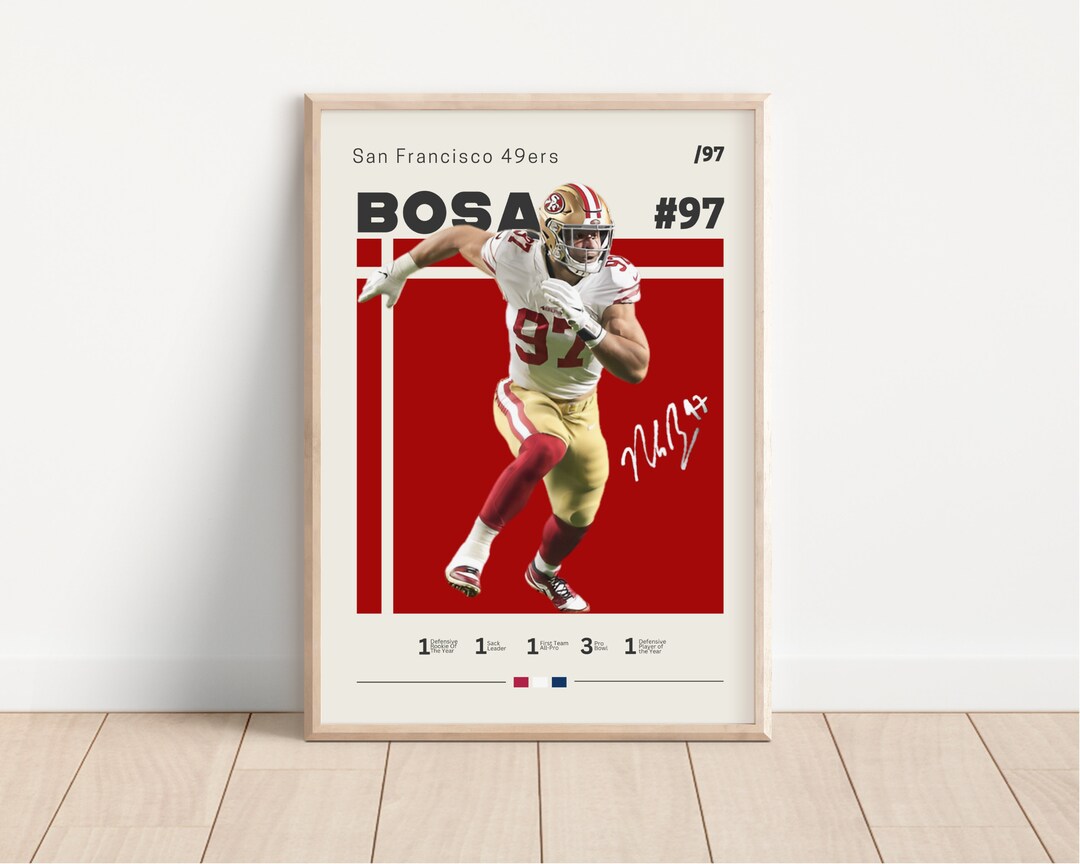 Nick Bosa Poster, San Francisco 49ers, NFL Fan Gifts, NFL Poster ...