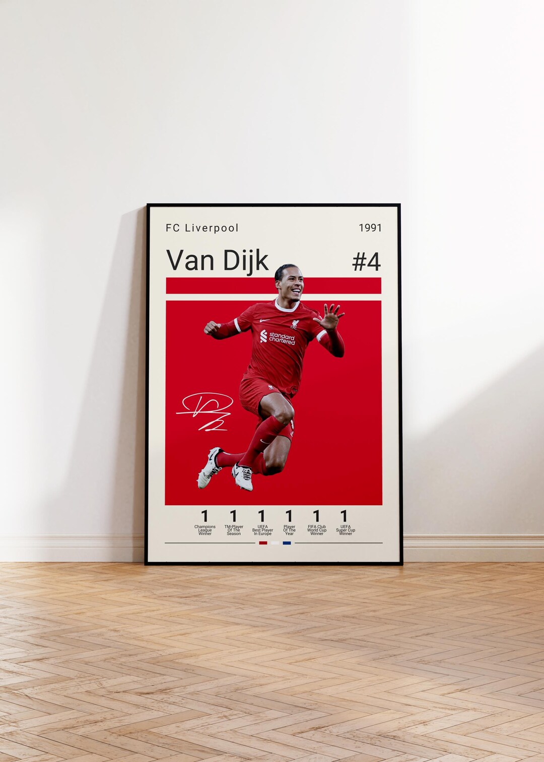 Virgil Van Dijk Poster, Liverpool Print, Van Dijk Fan Gift, Soccer ...