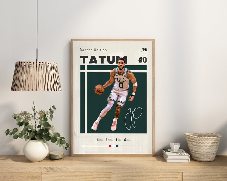 Jayson Tatum Poster, Boston Celtics, NBA Fans, NBA Poster, Basketball ...