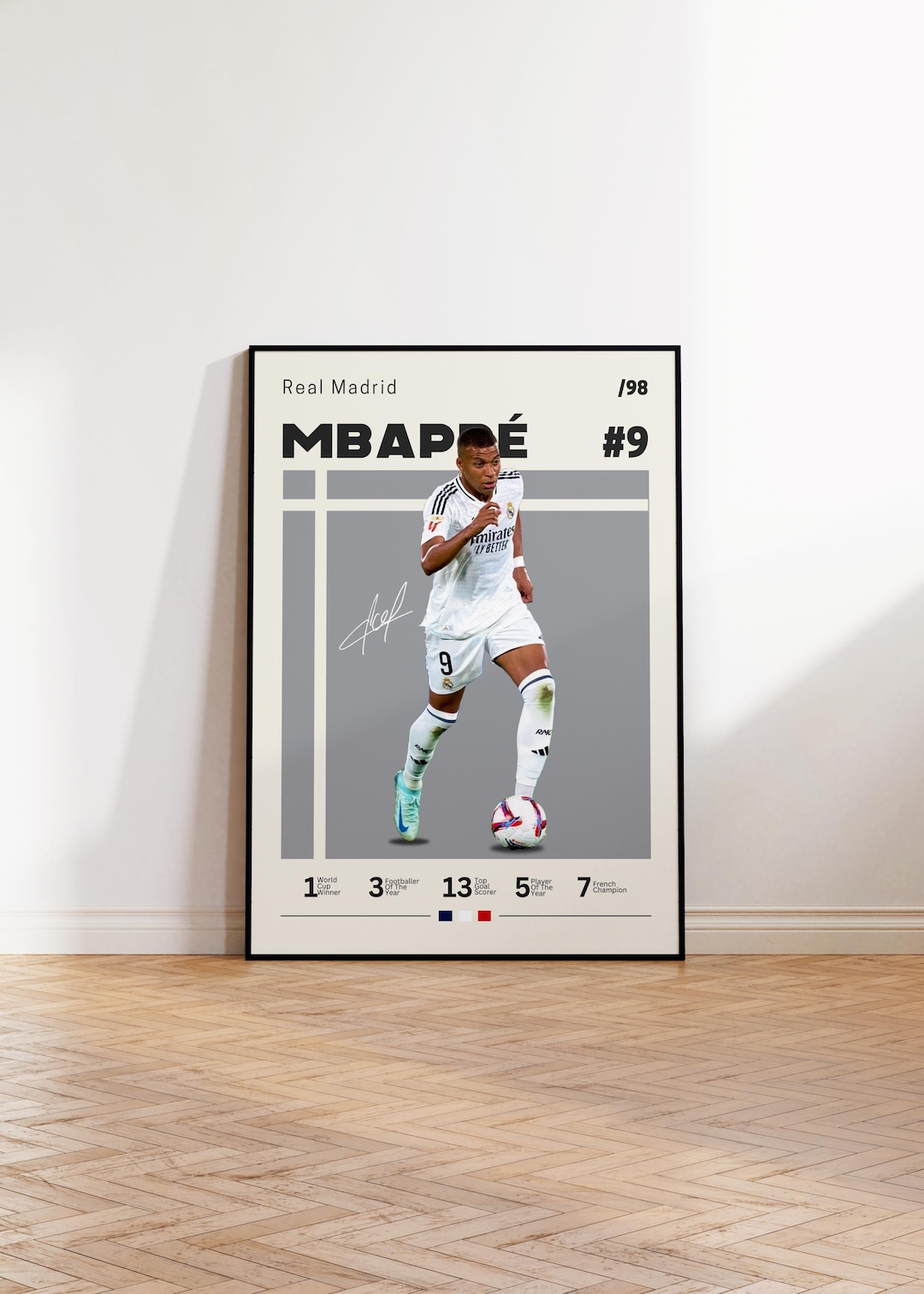 Kylian Mbappe Poster, Real Madrid Print, Mbappe Fan Gift, Soccer Gifts ...