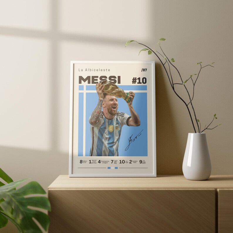 Lionel Messi Poster, Argentina Football Print, Messi Fan Gift, Soccer ...