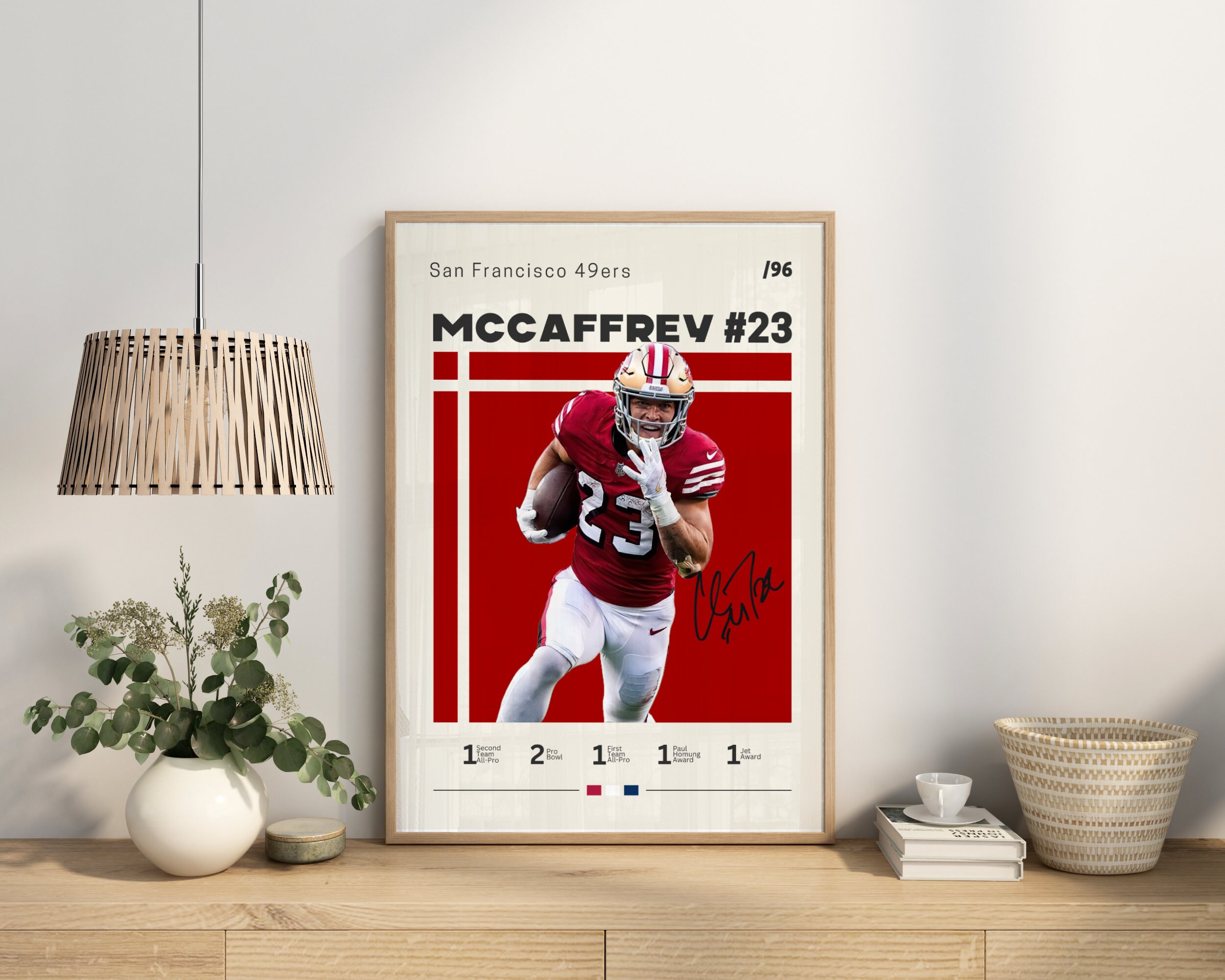 Christian Mccaffrey Poster, San Francisco 49ers, NFL Fan Gifts, NFL ...