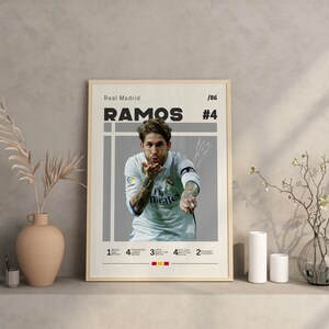 Sergio Ramos Poster, Real Madrid, Football Print, Football Poster ...