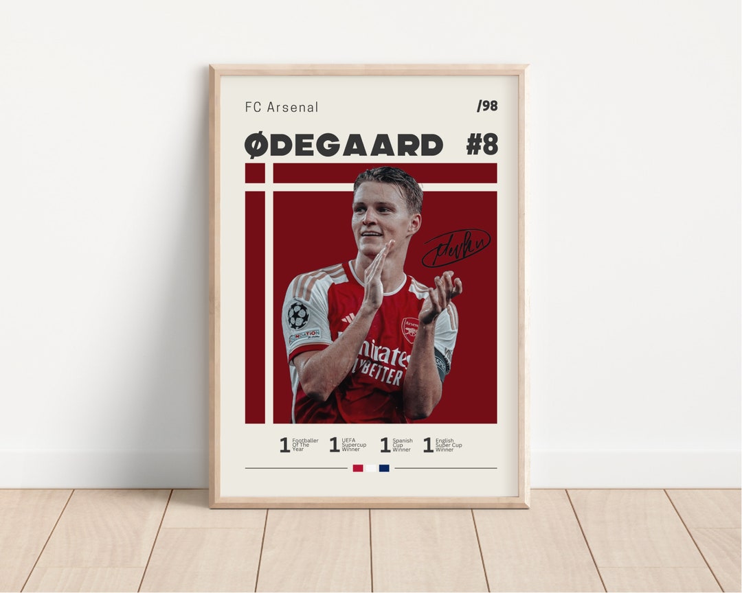 Martin Odegaard Poster FC Arsenal Football Print Football - Etsy UK
