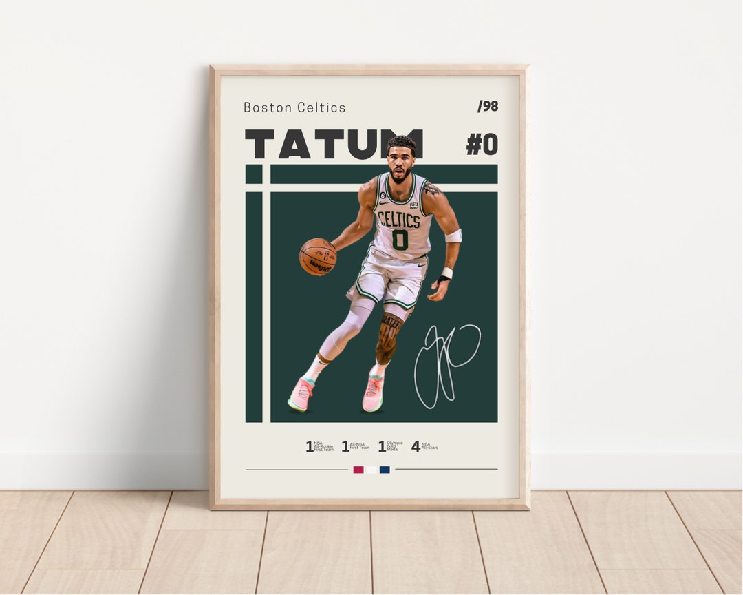 Jayson Tatum Poster, Boston Celtics, NBA Fans, NBA Poster, Basketball ...