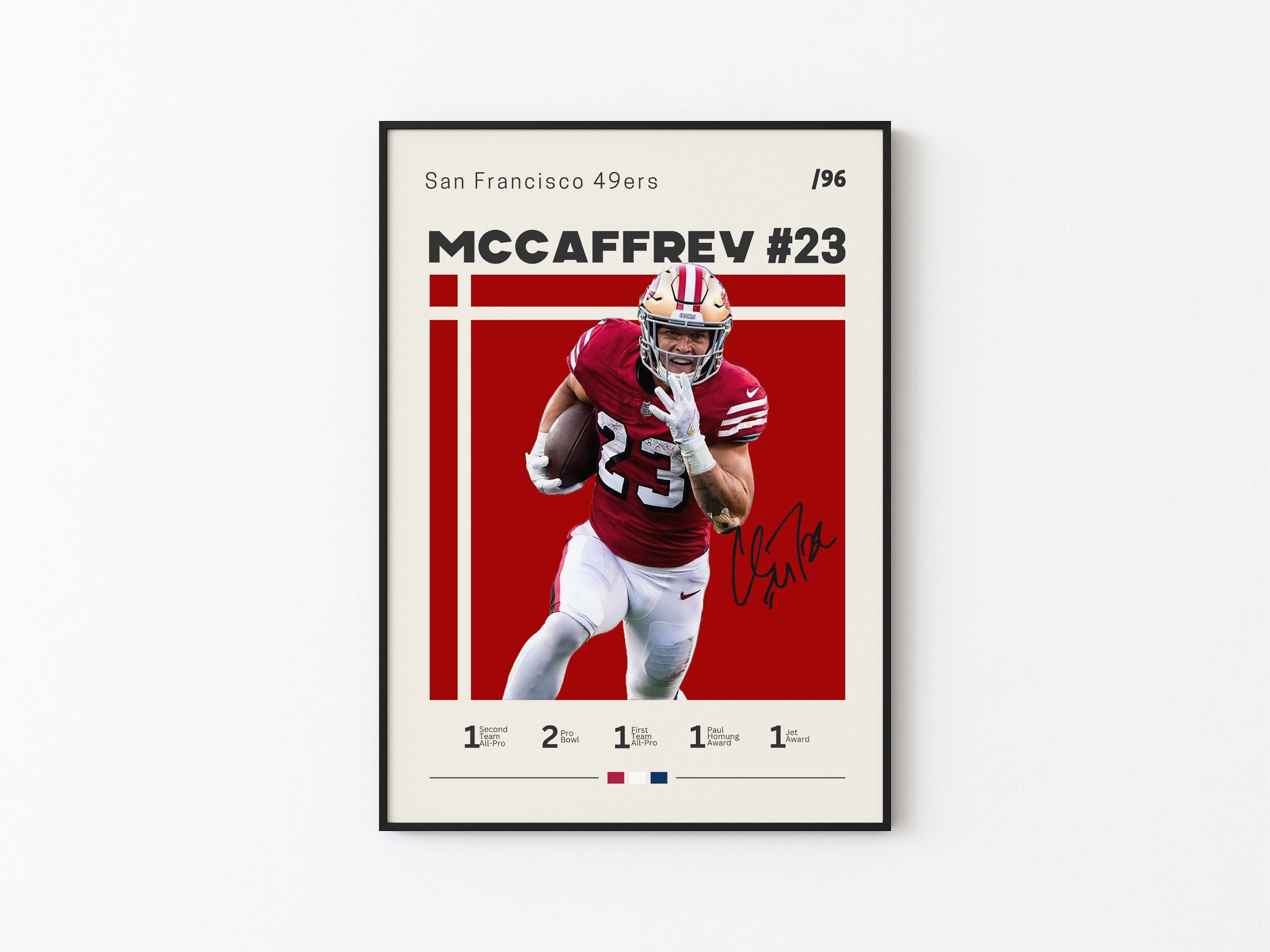 Christian Mccaffrey Poster, San Francisco 49ers, NFL Fan Gifts, NFL ...