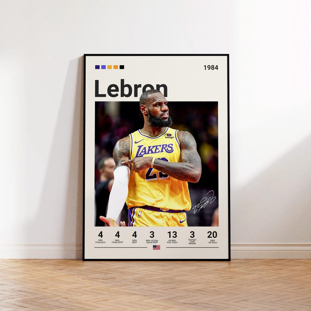 Lebron James Poster, LA Lakers Print, Lebron Fan Gift, Basketball Gifts ...