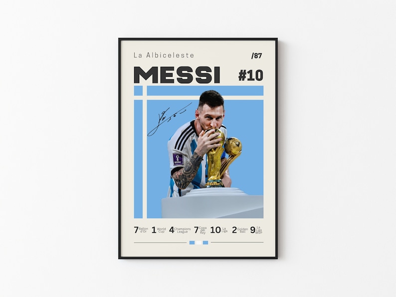 Lionel Messi Poster, Argentina Football Print, Football Poster, Soccer ...