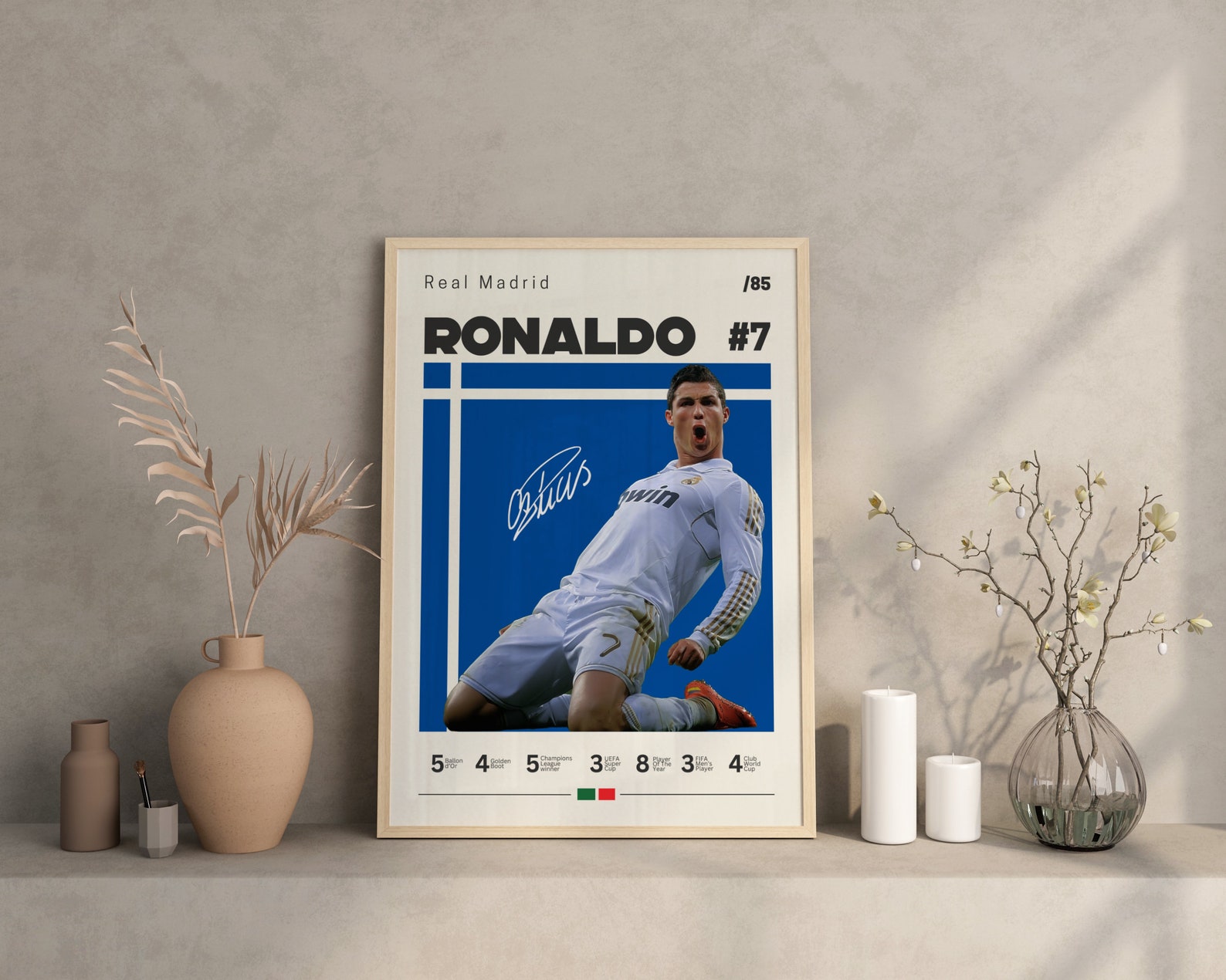 Ronaldo Poster, CR7 Poster, Real Madrid Poster, Football Print ...