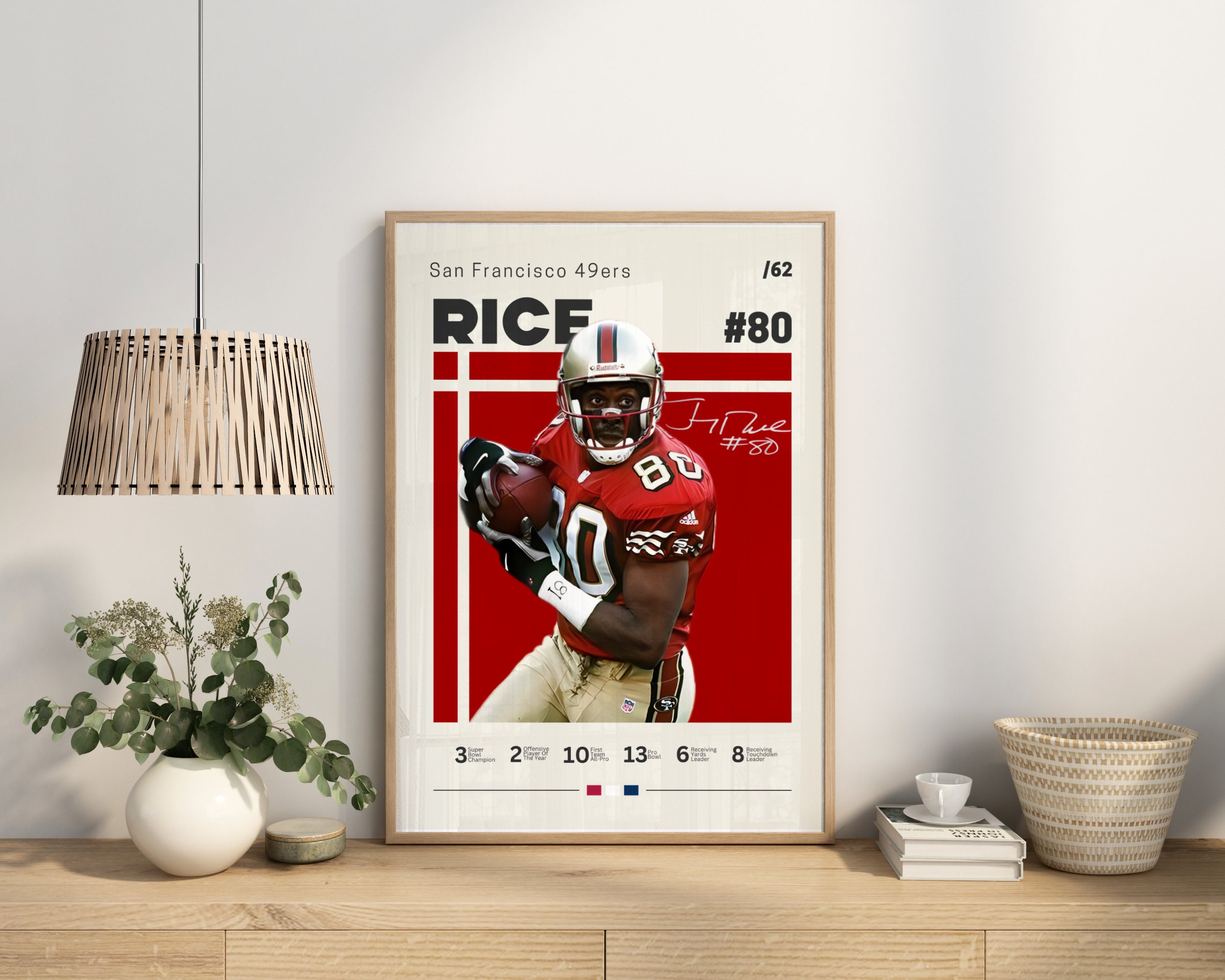 Jerry Rice Poster, San Francisco 49ers, NFL Fan Gifts, NFL Poster ...