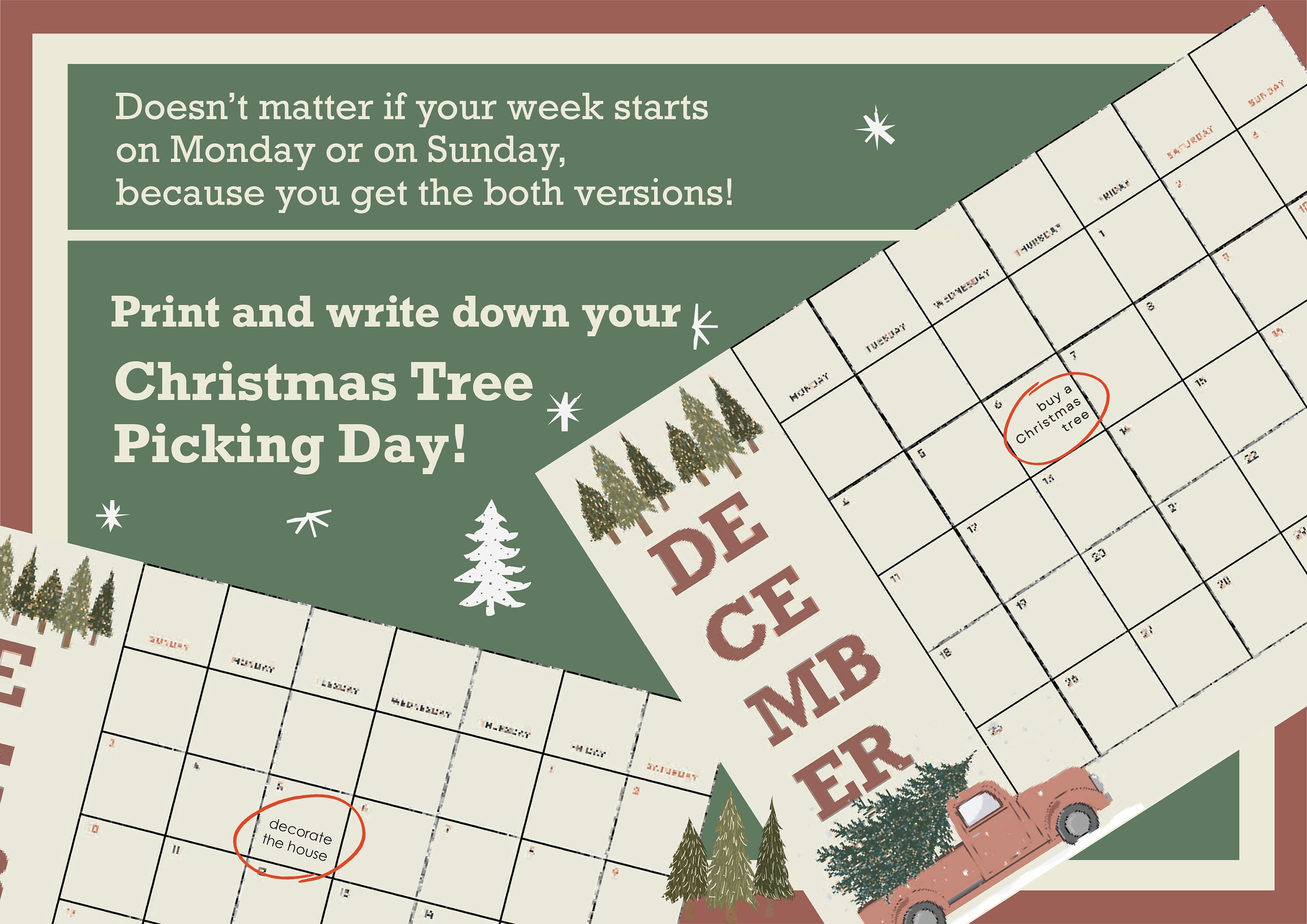 Editable and Printable Vintage December Calendar 2023, Plan Your ...