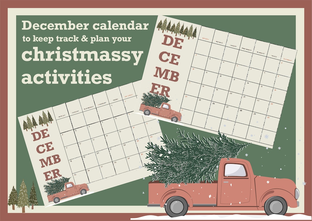 Editable and Printable Vintage December Calendar 2023, Plan Your ...