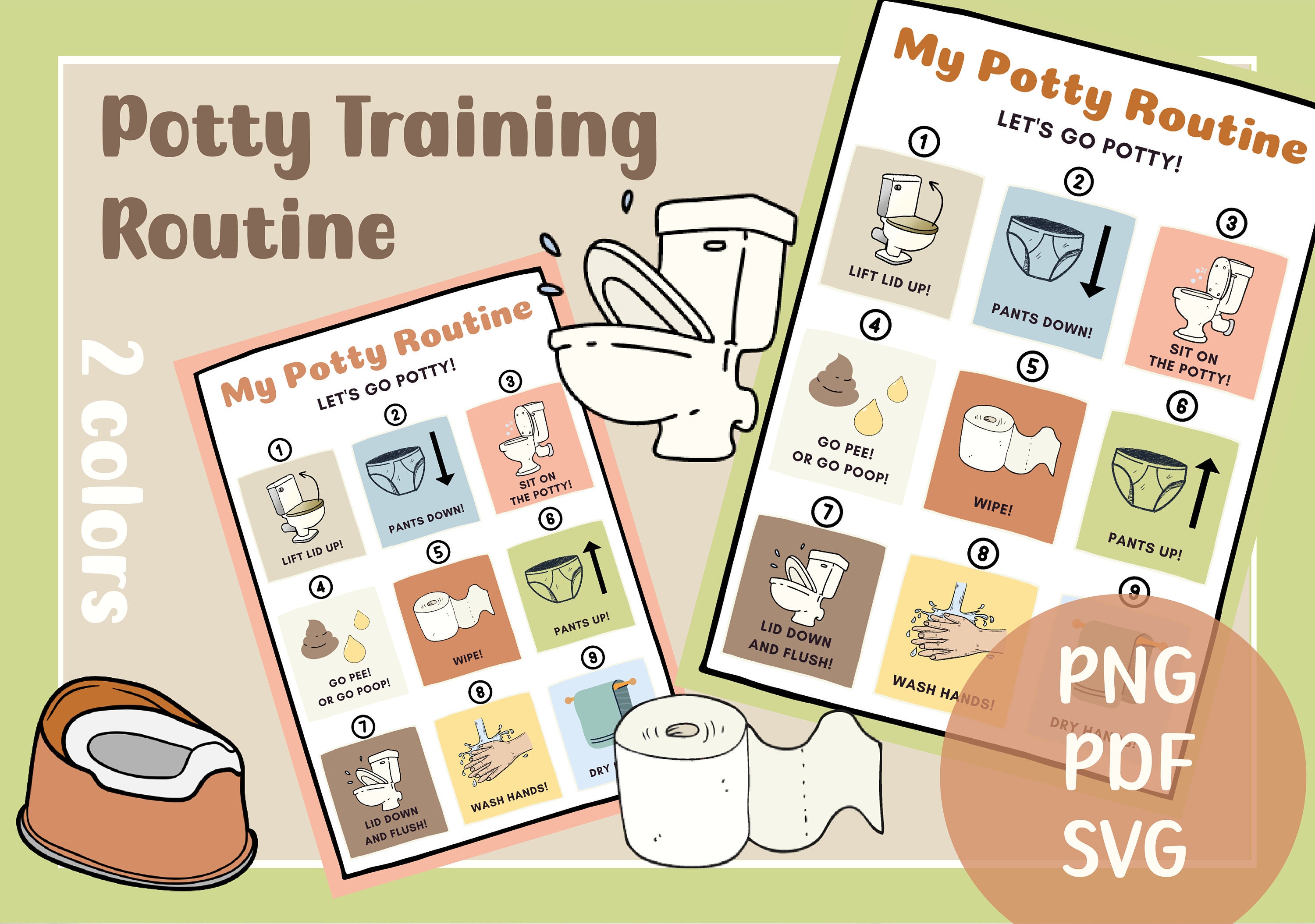 Potty Training Routine, My Potty Routine, Step by Step Guide to Potty ...