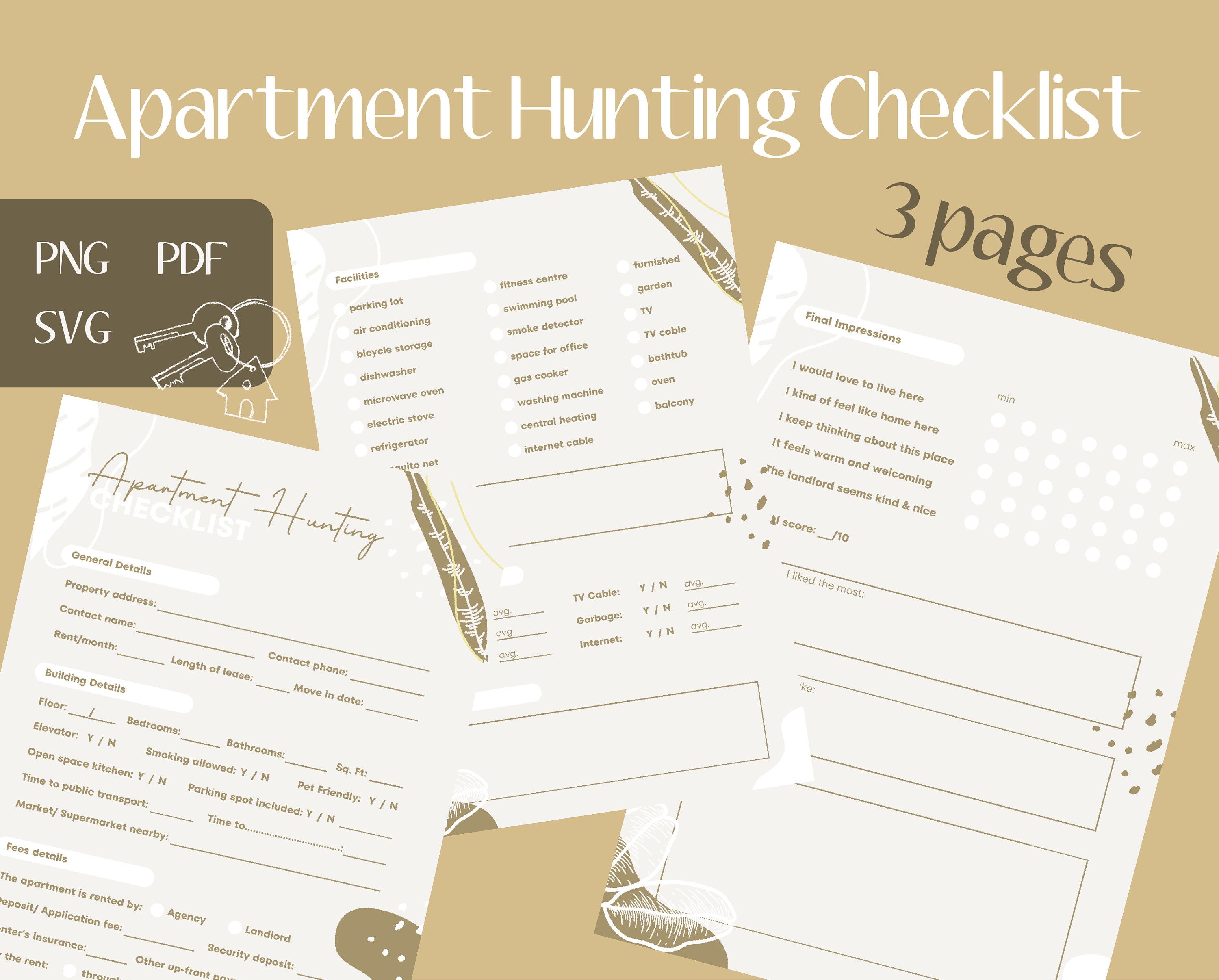 The Complete Version Apartment Hunting Checklist Beige Minimalist Theme ...