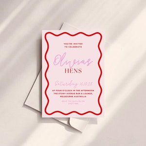 Hens Invite Template | Wavy Invite | Wavy Border Bachelorette Party ...