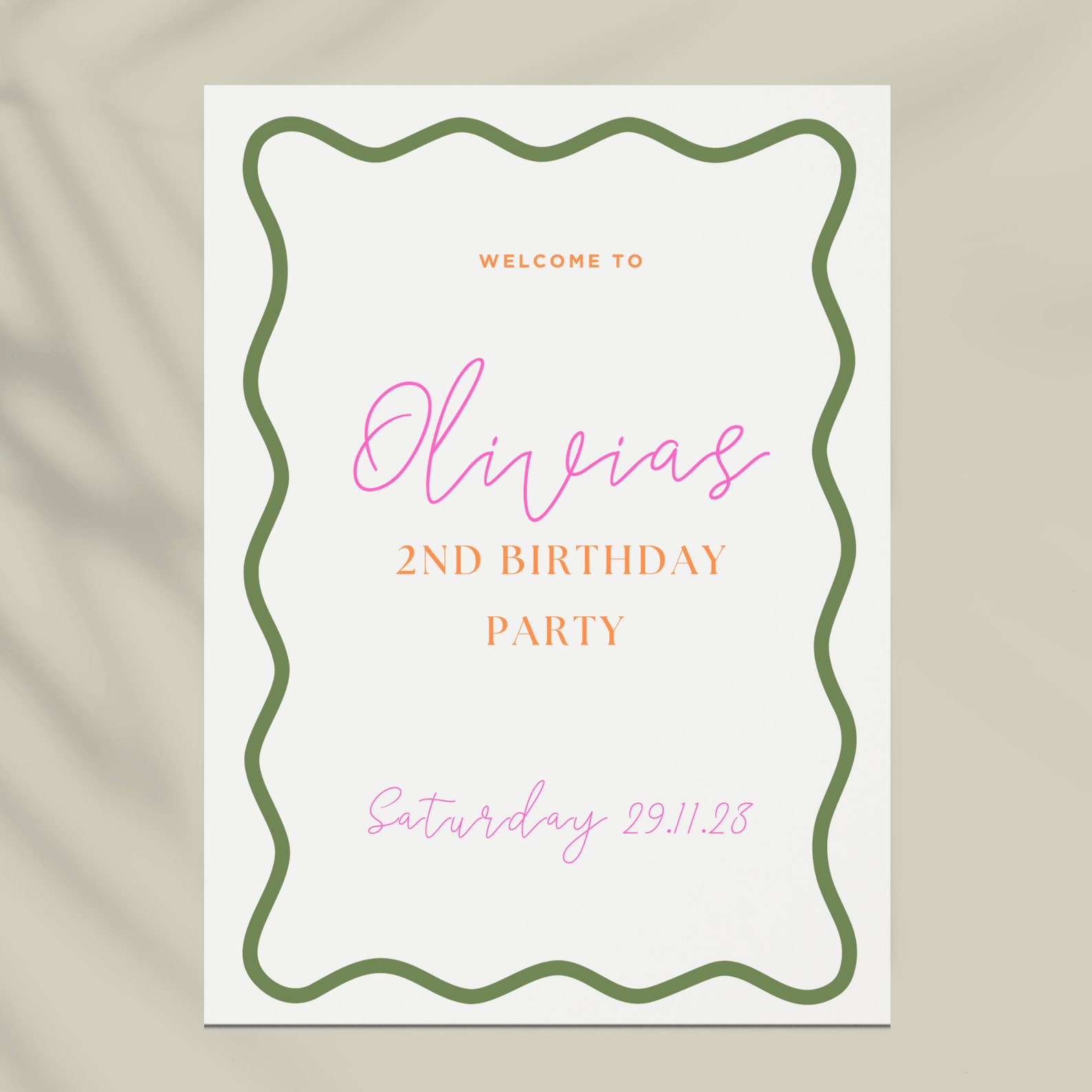 Wavy Border Welcome Sign, Baby Shower Wavy Border, Printable Welcome ...