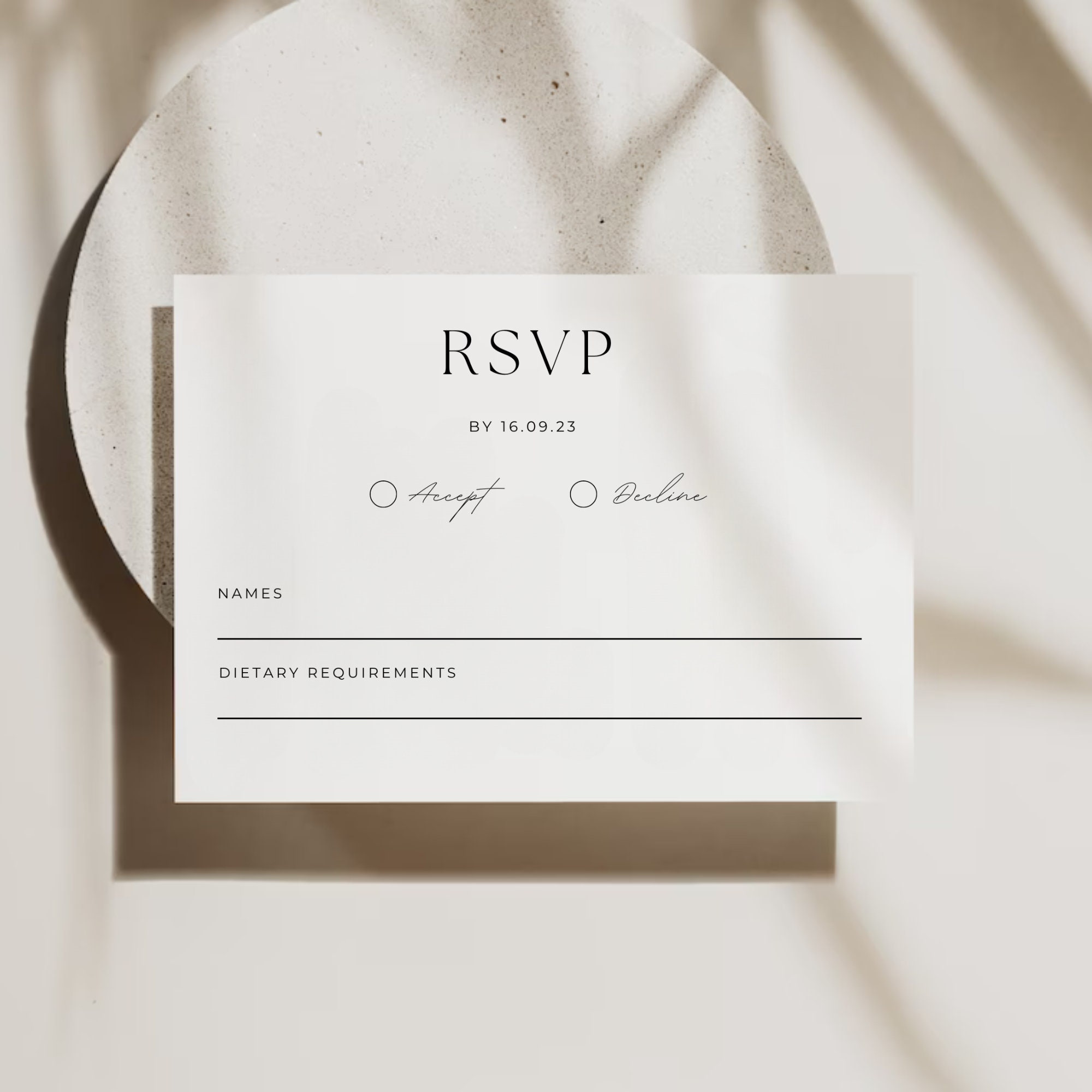 Wedding Rsvp Card Template, DIY Rsvp Card, RSVP Template, Minimalist ...