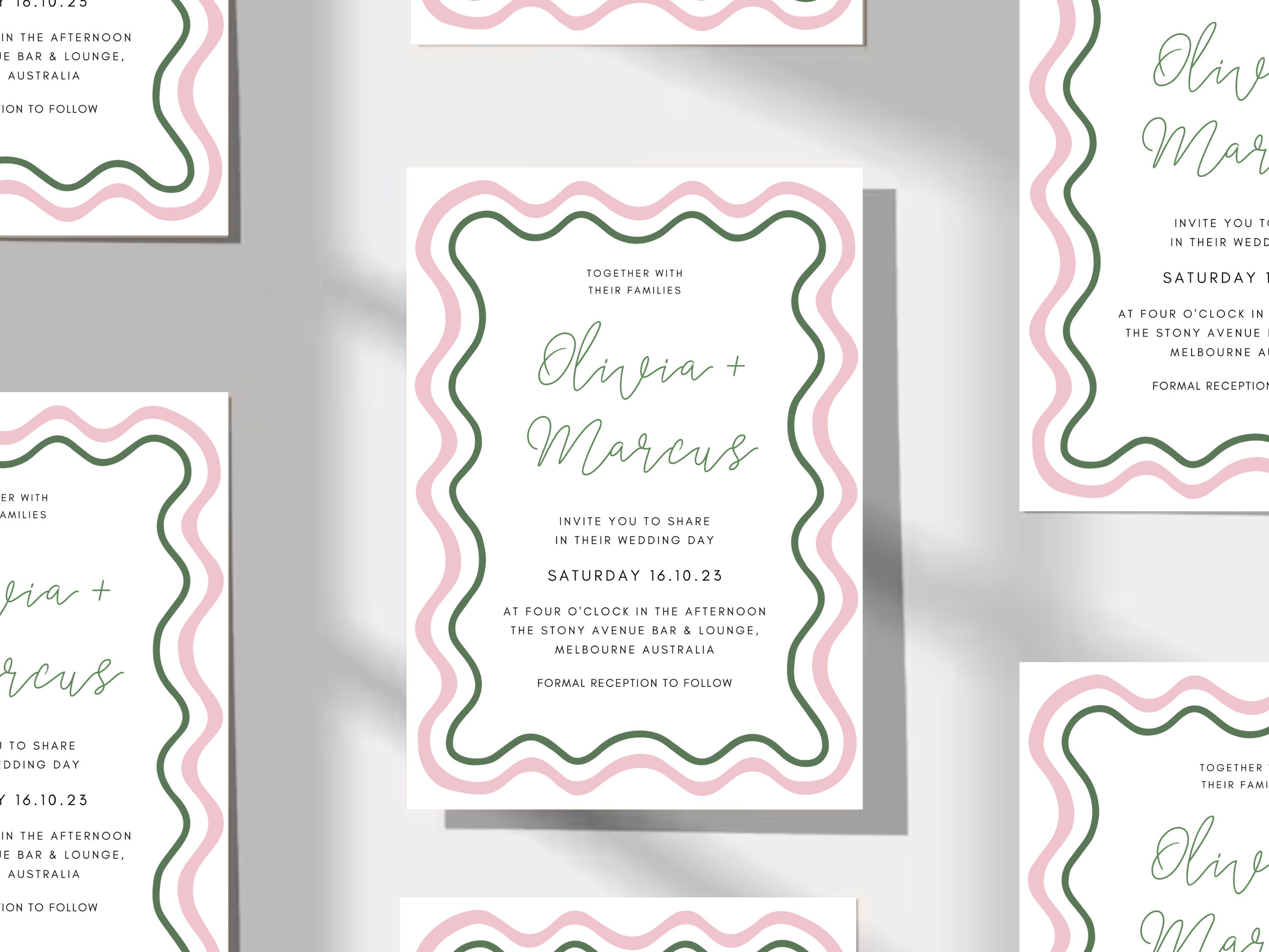 Wavy Border Printable Invite Invitation Template Wavy Border - Etsy ...