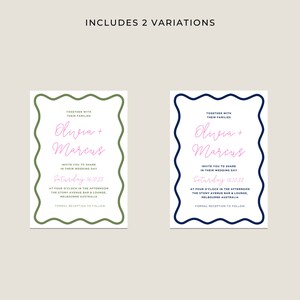 Squiggle Wedding Invite | Wavy Border Invites | Squiggle Engagement ...