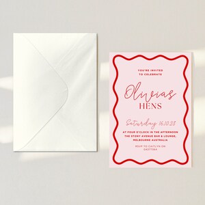 Hens Invite Template | Wavy Invite | Wavy Border Bachelorette Party ...