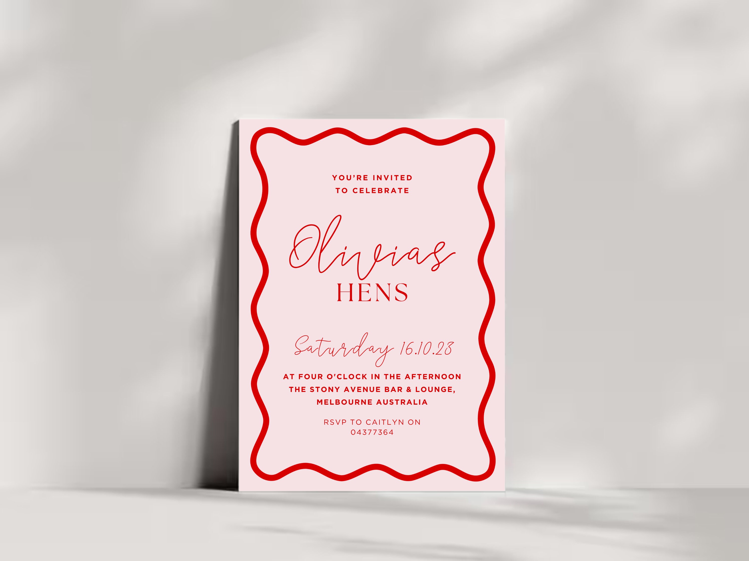 Hens Invite Template | Wavy Invite | Wavy Border Bachelorette Party ...