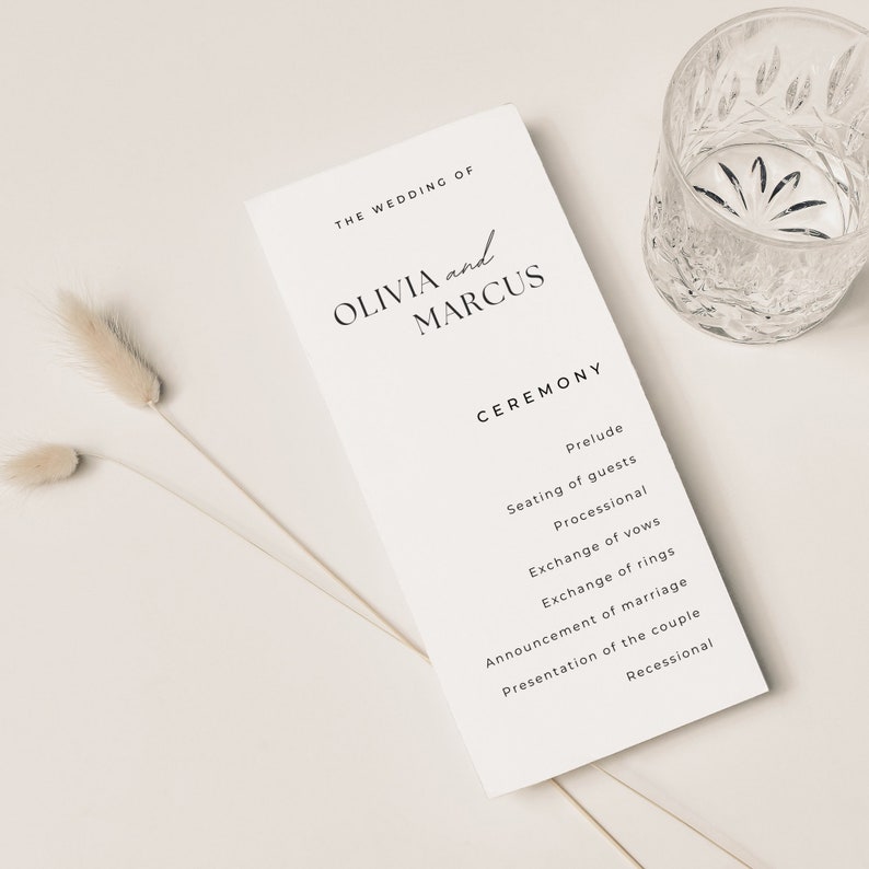 Wedding Program Template | Wedding Program Printable | Printable ...