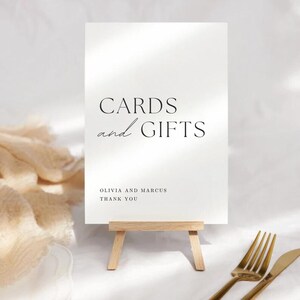 Minimalist Cards and Gifts Sign Printable | Elegant Gift Table Sign ...