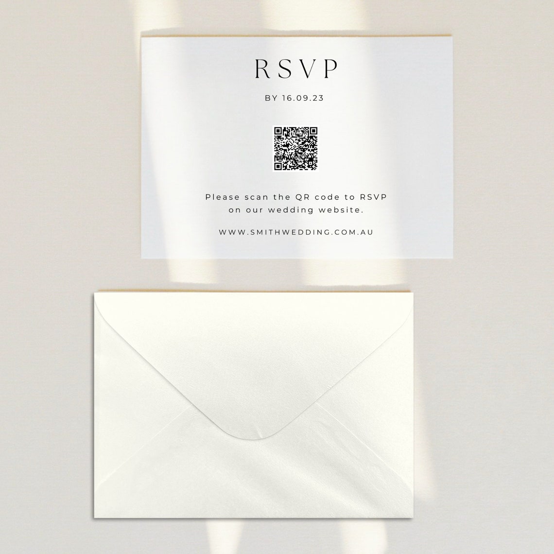 Wedding Rsvp Card Template QR Code Response Card Rsvp - Etsy