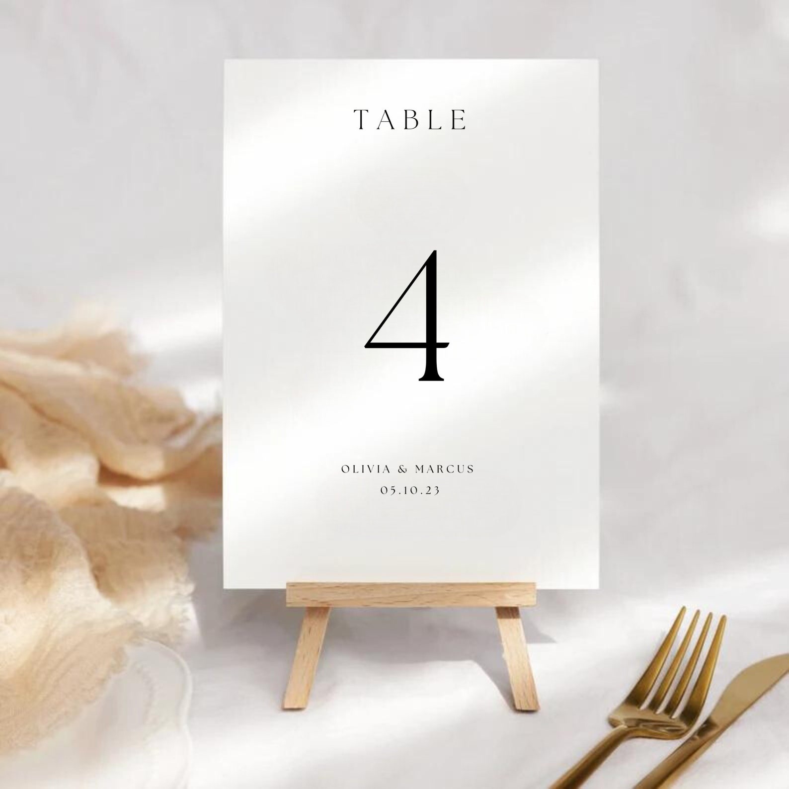 Minimalistic Wedding Table Number Sign | Simple Table Number Card ...