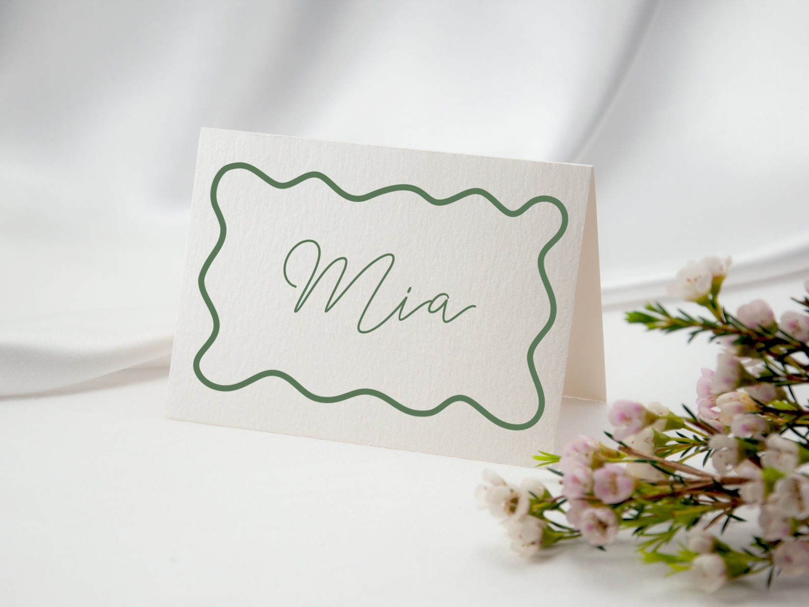 Wavy Name Cards | Wavy Border Place Cards | Curvey Place Cards ...