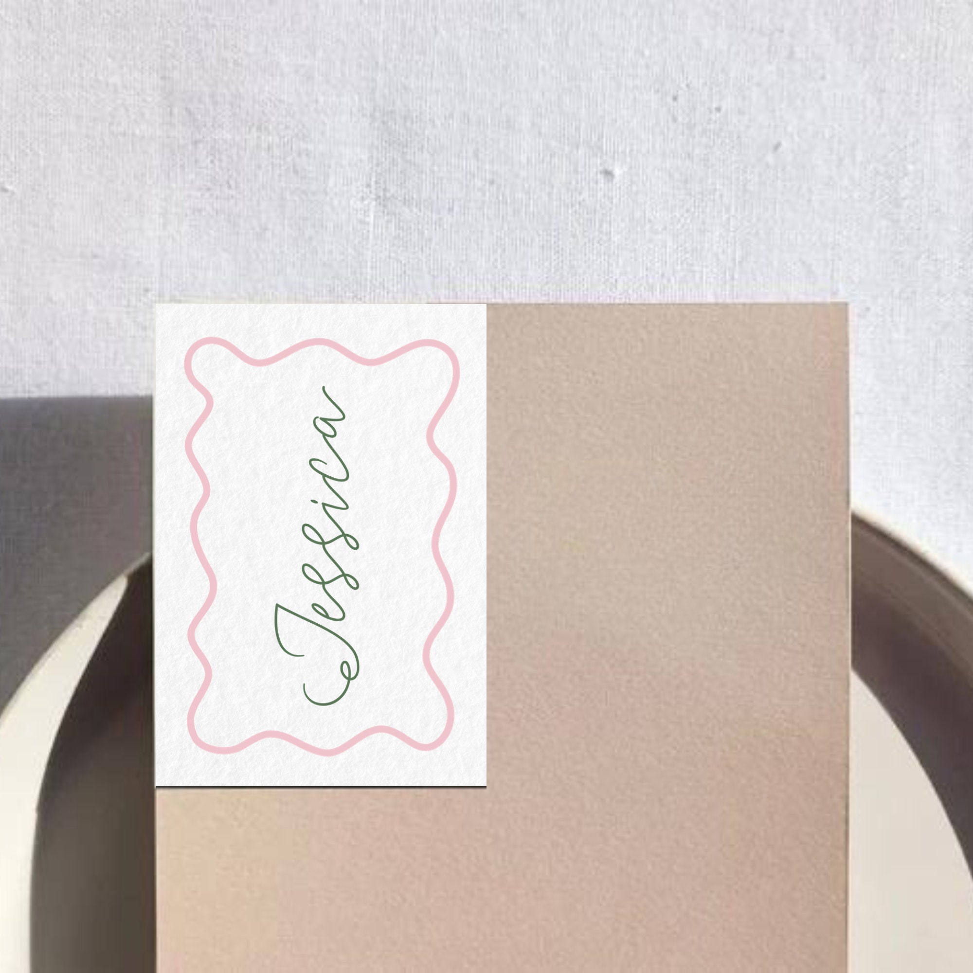 Wavy Name Cards Wavy Border Place Cards Place Cards Name Only Squiggle ...