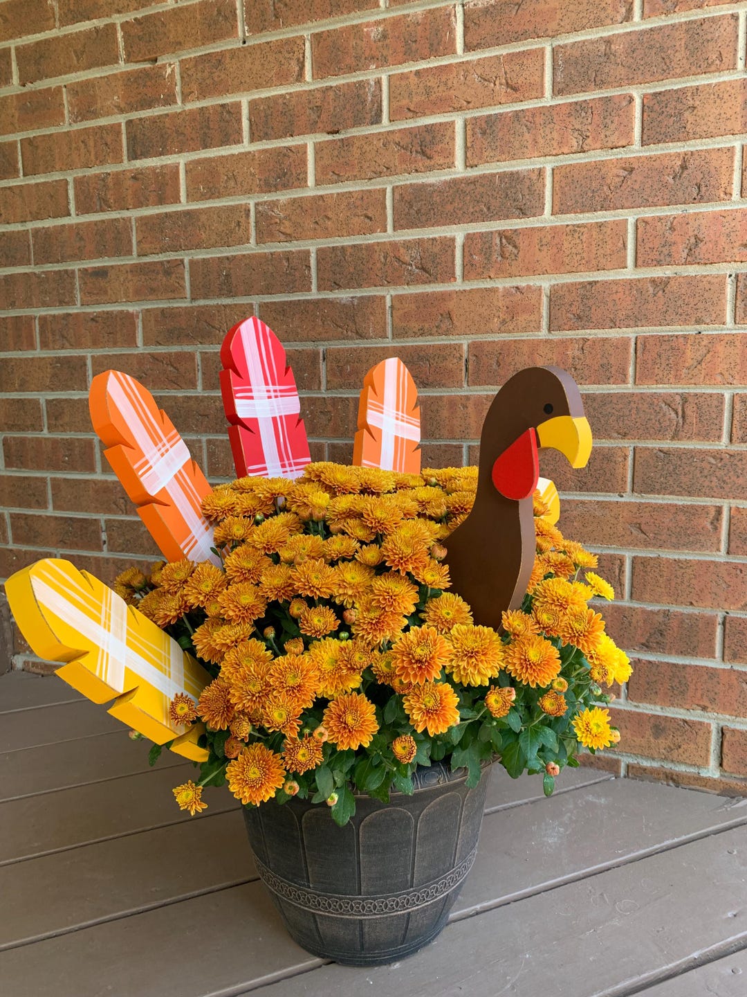 Handmade Turkey Planter Sticks: Rustic Fall Decor, Thanksgiving Prop - Etsy