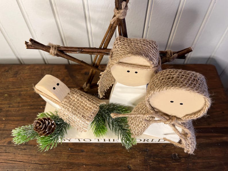 Handmade Rustic Wood Nativity Set: Farmhouse Christmas Decor - Etsy
