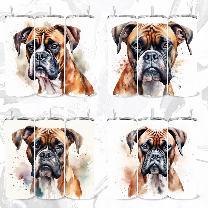 Boxer Tumbler Wrap Bundle, PNG & SVG Sublimation Designs, 20 Oz ...