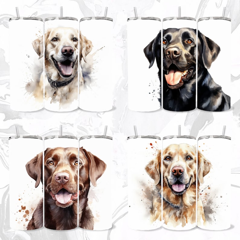 Labrador Retriever Tumbler Wrap Bundle, PNG & SVG Sublimation Designs ...