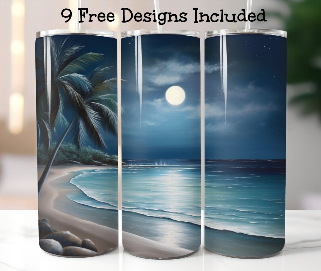 Beach Scene Tumbler Wrap, PNG Sublimation Design, SVG Sublimation ...