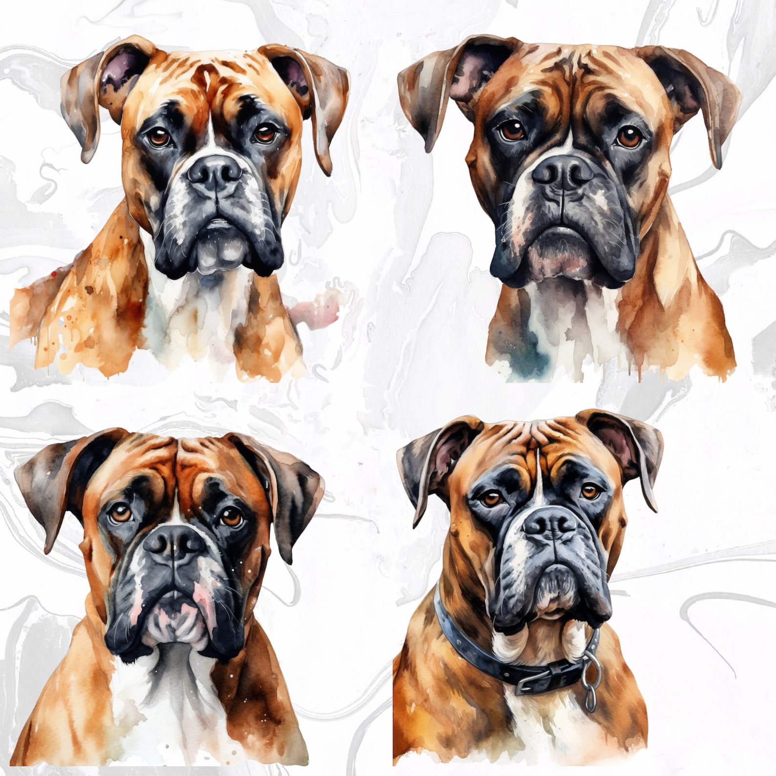 Boxer Watercolor Clipart Transparent Background, 20 PNG & SVG Clipart ...