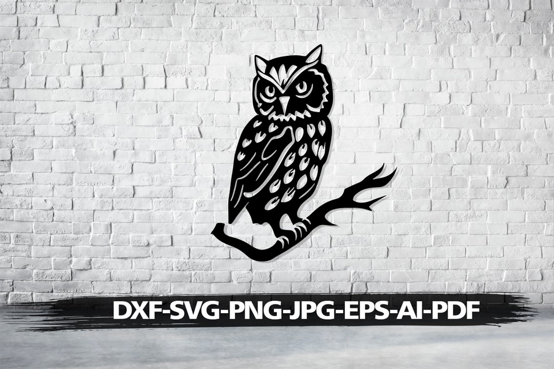 Owl Scene SVG Wild Animals Cut File Laser Dxf File for - Etsy