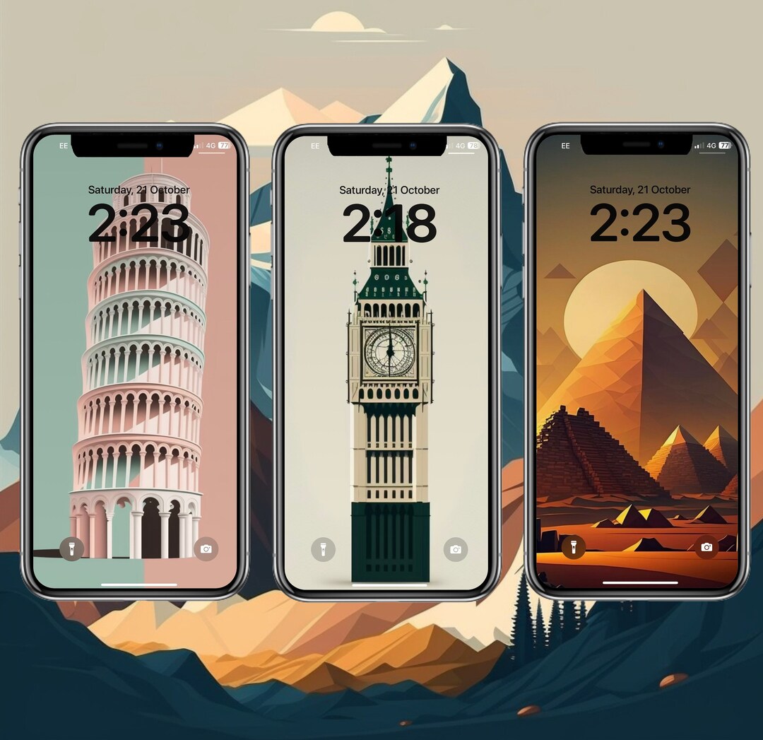 Landmarks Phone Wallpaper: Wonders of the World Lockscreen (instant ...